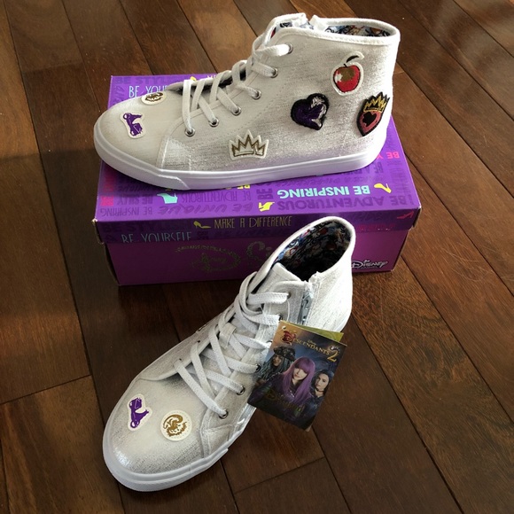 Disney | Shoes | Disney Dsigned Descendants Shoes Silver White | Poshmark
